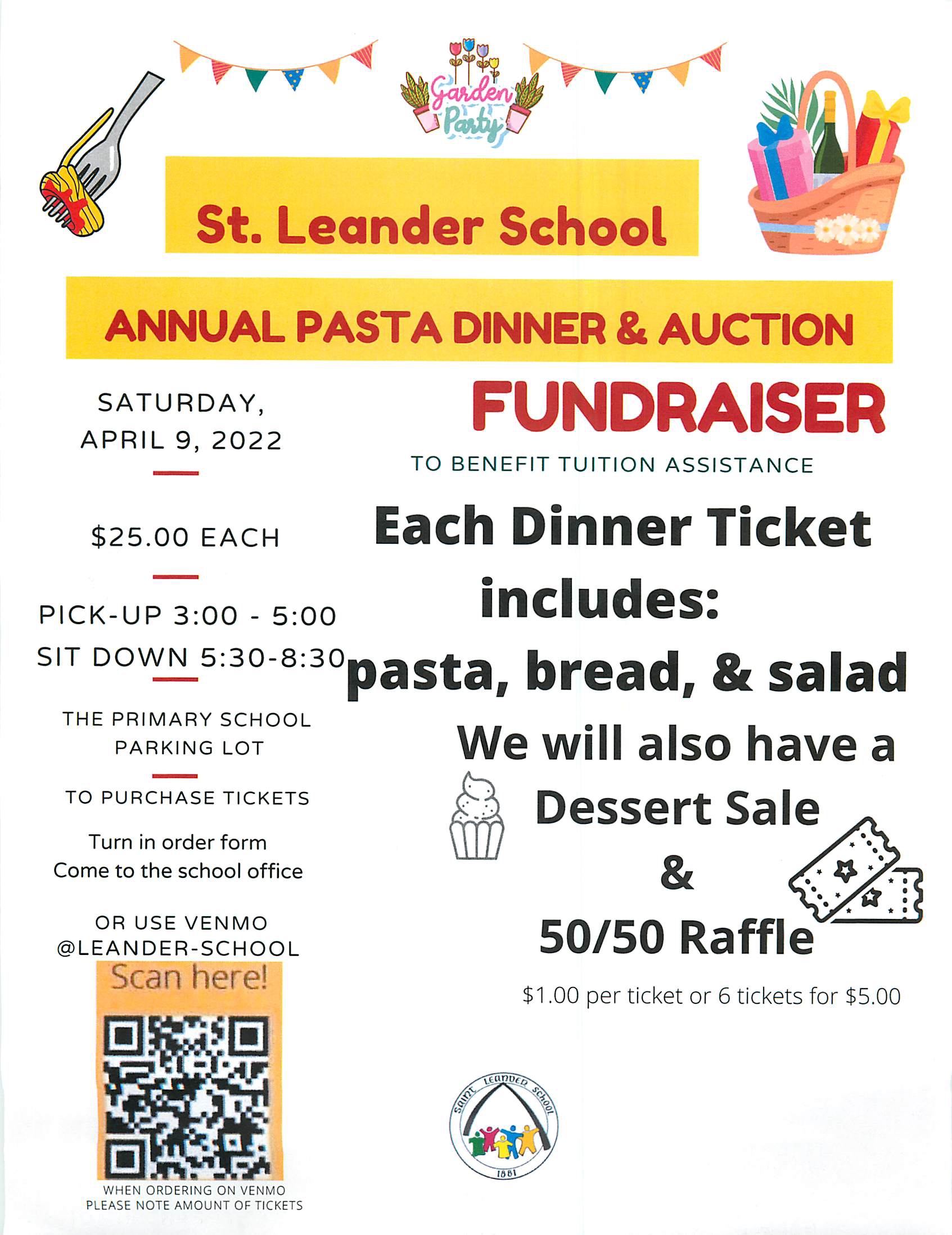 ANNUAL PASTA DINNER & AUCTION - St. Leander Catholic Church