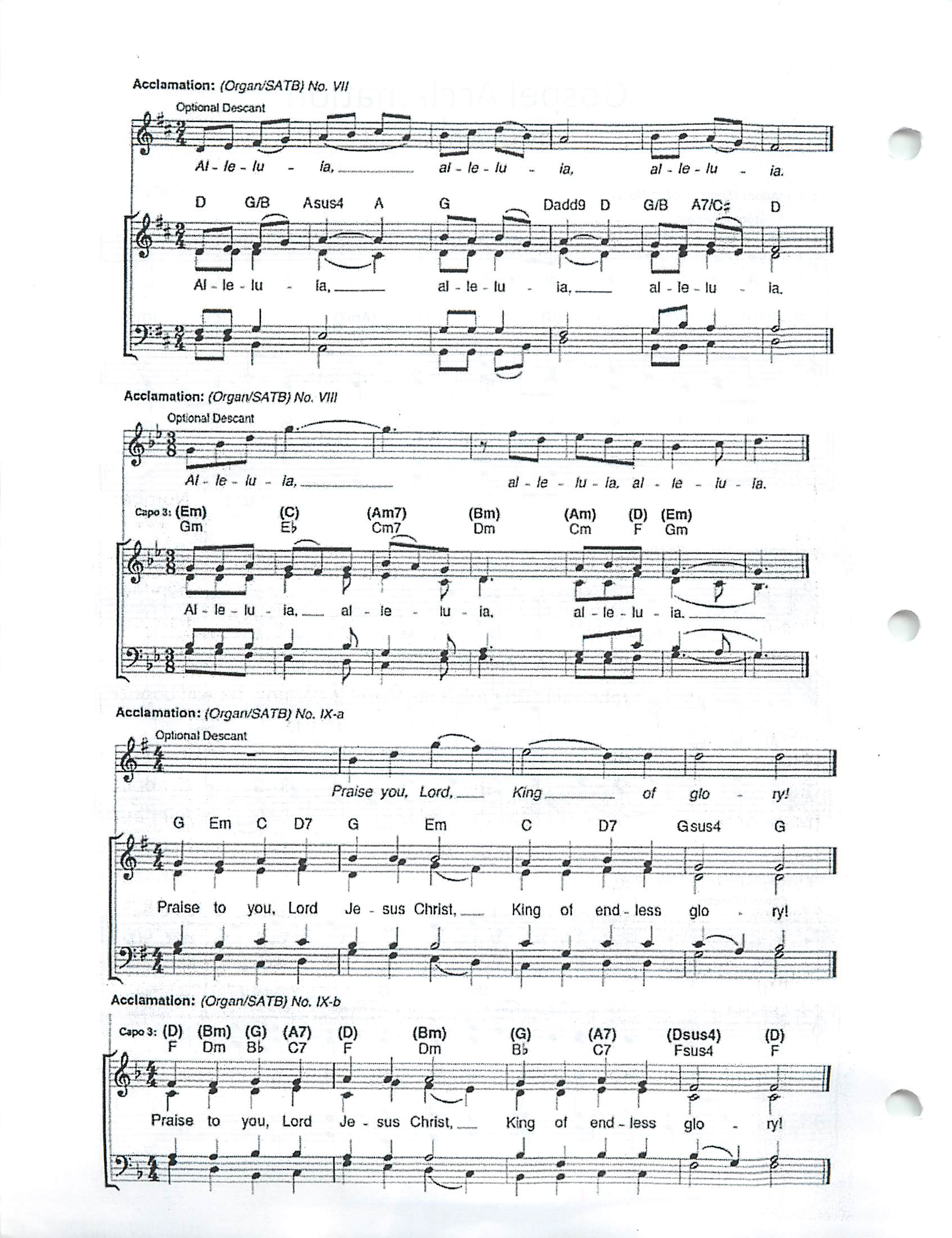 Gospel Acclamations by O. Alstott – Versions IV to IX-b - St. Leander ...